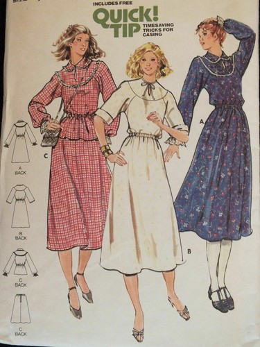 Fab VTG 70s BUTTERICK 6172 Juniors Dress or Top & Skirt PATTERN 5-7-9 ...