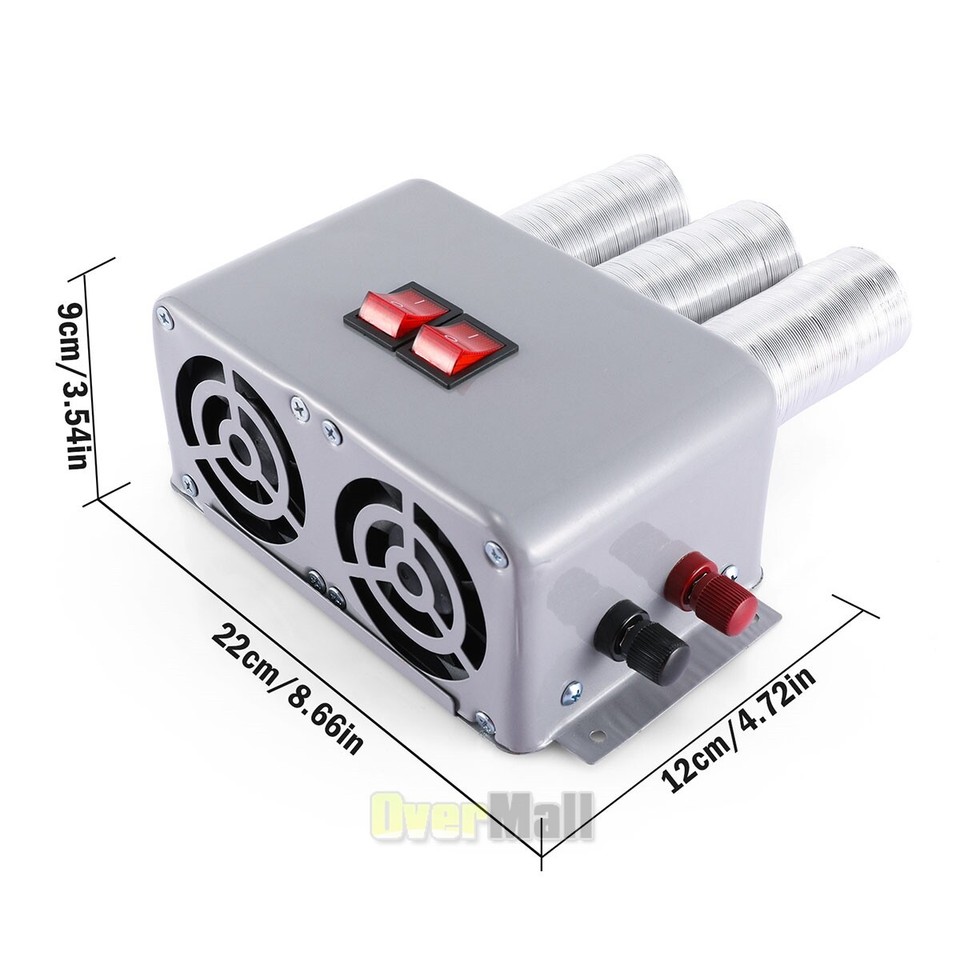 800W Electric Car Heater 3 Hole 12V DC Heating Fan Defogger Defroster ...