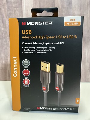 Monster USB to USB/B 7ft. Advanced High Speed Cable BRAND NEW | eBay