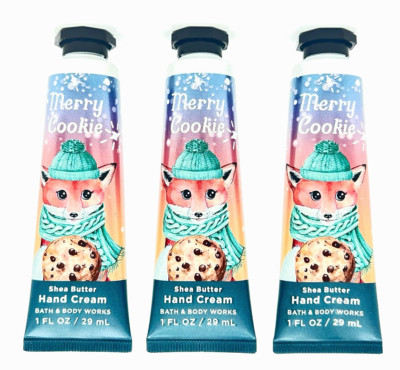 NEW 3 BATH & BODY WORKS MERRY COOKIE HAND CREAM LOTION 1 OZ SHEA BUTTER ...