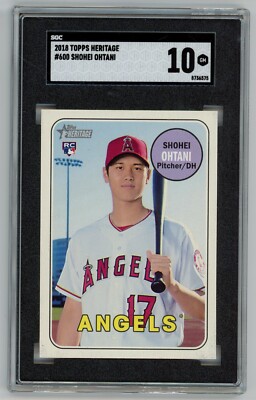 2018 Topps Heritage SHOHEI OHTANI #600 RC Rookie Angels Pitch SGC 10 ...
