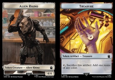 1x Alien Rhino (3) // Treasure (30) Token - Foil MTG Doctor Who NM ...