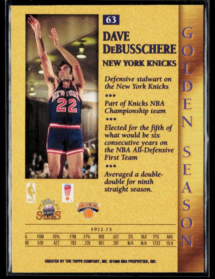 1996-97 Topps Stars #63 Dave DeBusschere | eBay