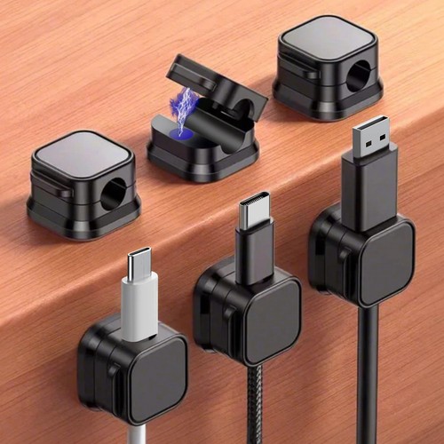 6x Magnetic Winder Clip Cord Organizer Lead Management Charger Cable ...
