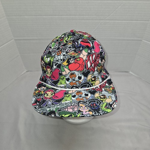 Teen Titans Go Hat Cap Snap Back AOP All Over One Size Multi Color DC ...