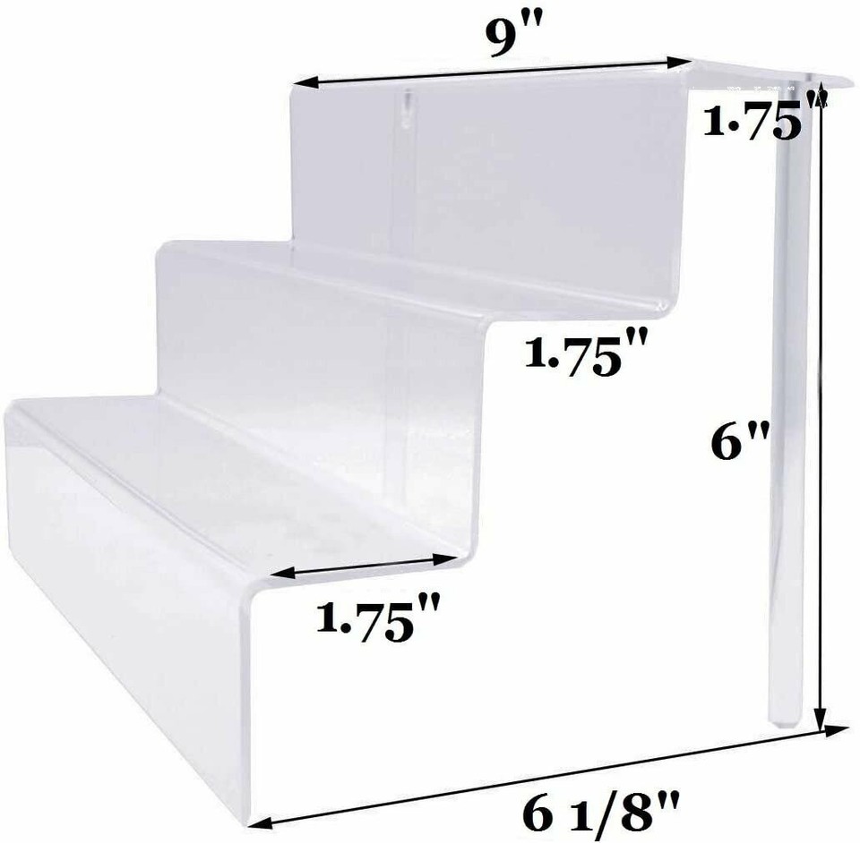 888 Display Three-Tier Acrylic Step Display Ultra Clear and Versatile ...