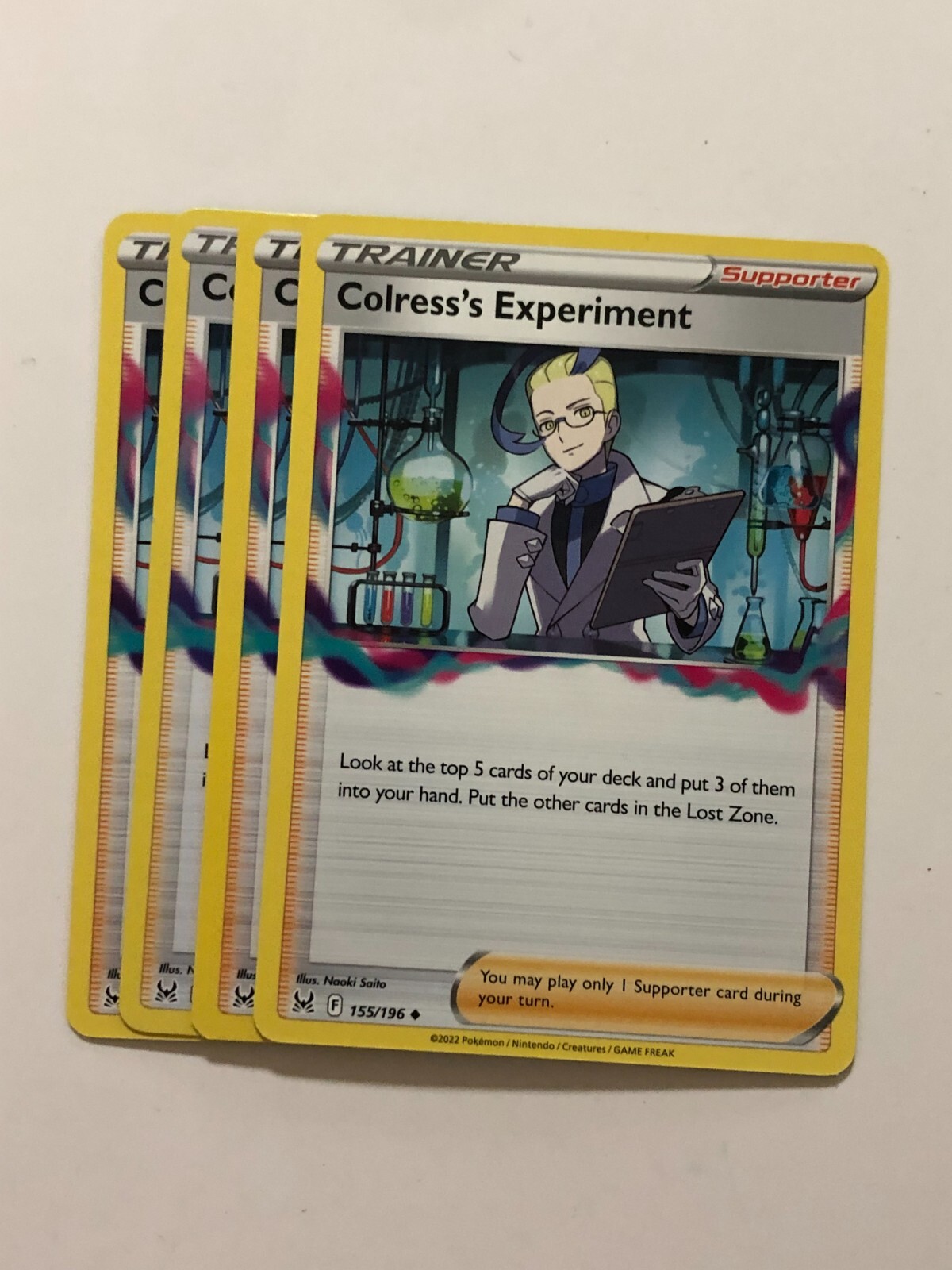 Pokemon Card Lost Origin 4x Playset Colress's Experiment 155/196 NM | eBay