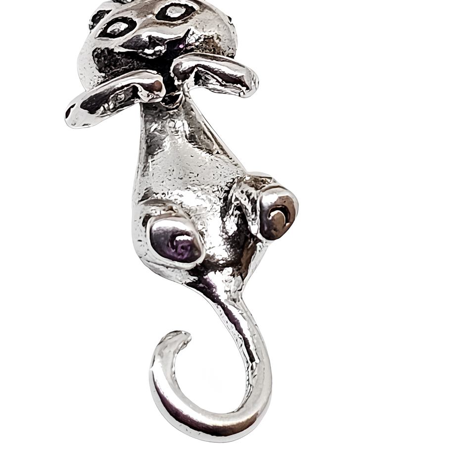 Cat Pendant Cute Pet Necklace Movable Body 18" Chain 925 Sterling ...