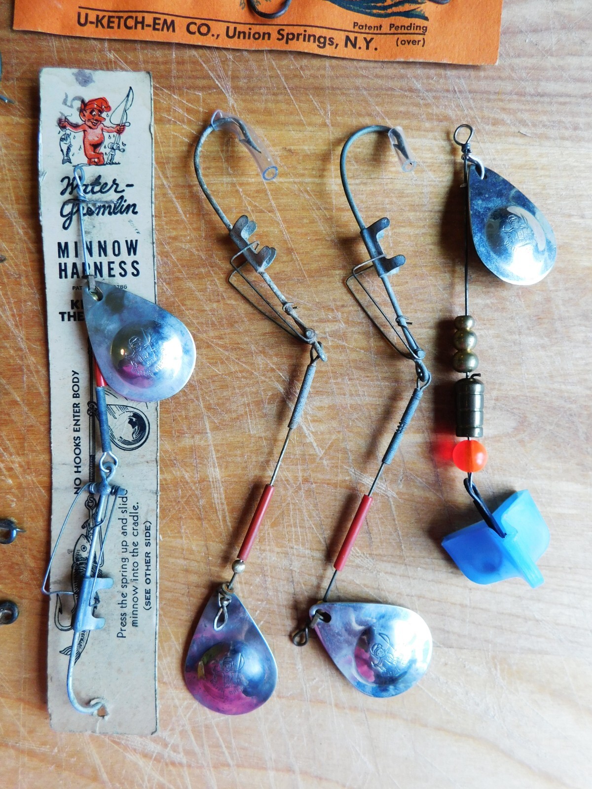 Rare Lot of 12 Vintage Live Bait Holders & Spinner Lures Heddon Gremlin ...