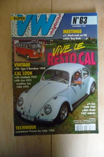 SUPER VW MAGAZINE N°63 -VIVE LE RESTO CAL - NOVEMBRE 1994 | eBay