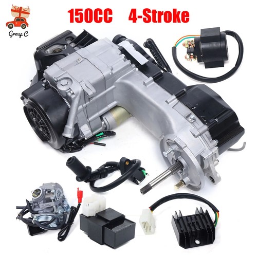150CC 4-Stroke Single Cylinder Long Case Complete Engine Scooter ATV ...
