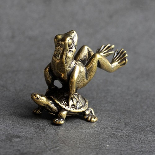 Vintage Style Cute Frog Turtle Statue Toy Action Figurine For Table ...