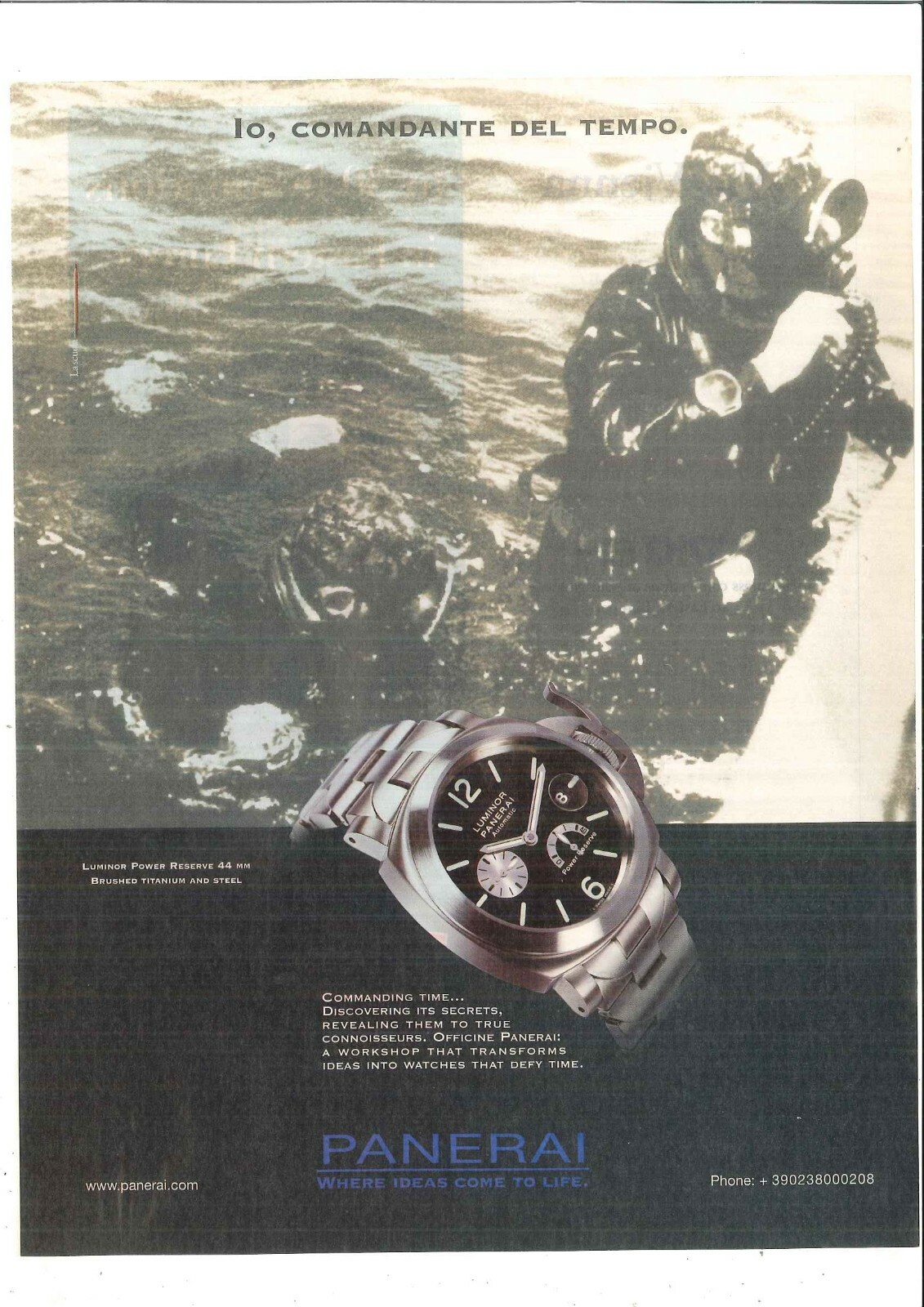 2004 advertising PANERAI Luminor Submersible 44 mm Watch original print ...