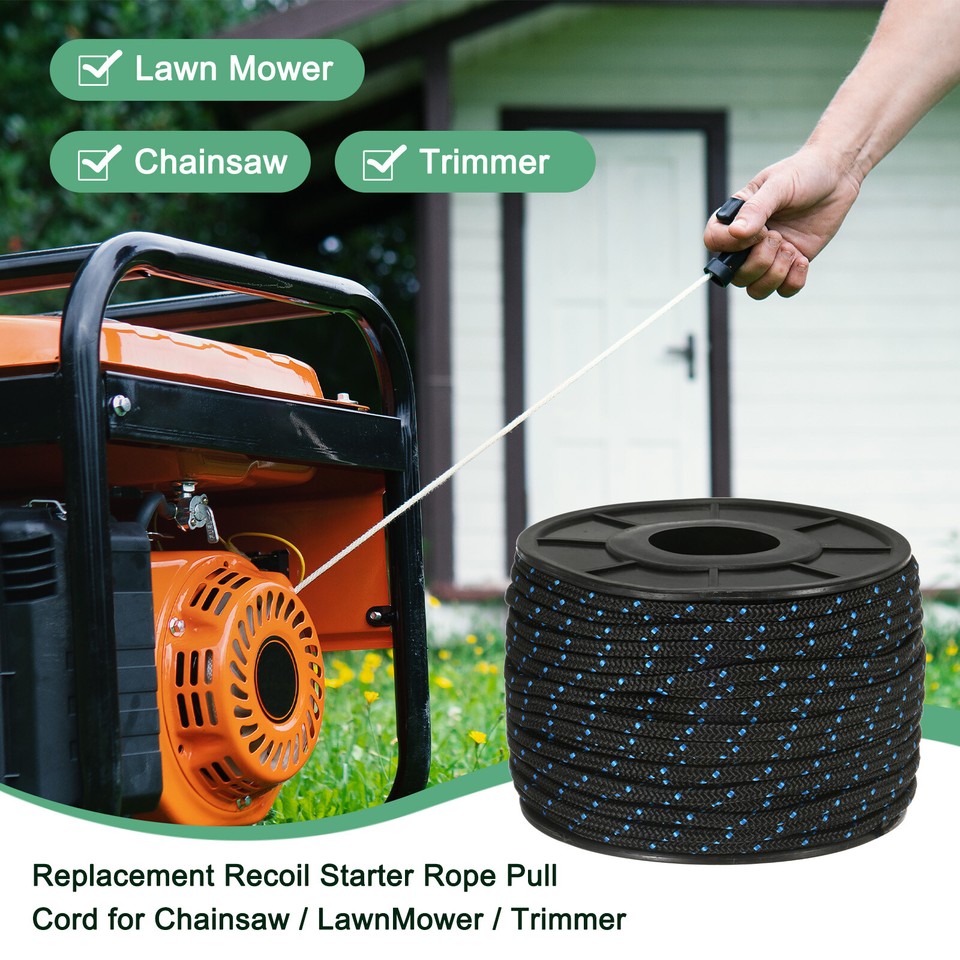 Recoil Starter Rope Pull Cord 4.5mm 50m for Mower [Black Blue] | eBay