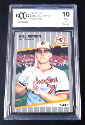 Beckett BCCG 10 Bill Ripken Rc Billy Ripken Rookie 1989 Fleer FF Error ...