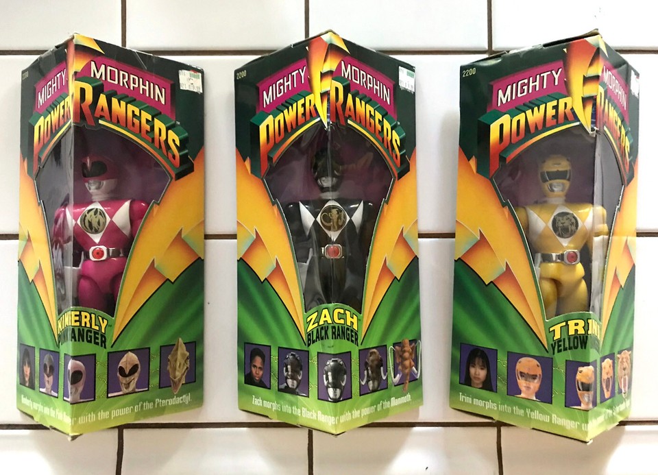 Bandai Mighty Morphin Power Rangers 8'' Sealed Figures 1993 Complete ...