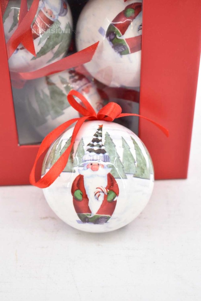 Christmas Balls With Santas 10 Pieces With | eBay