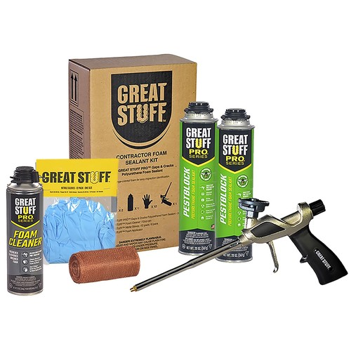 Pestblock Spray Foam Insulation Kit, Green, Includes Great Stuff Foam ...