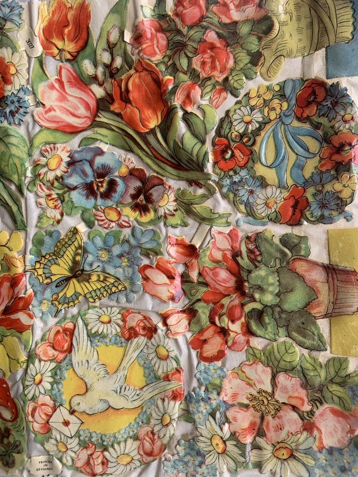 Vintage EAS Embossed Die Cut Victorian Paper Flowers No. 3027 Made In ...