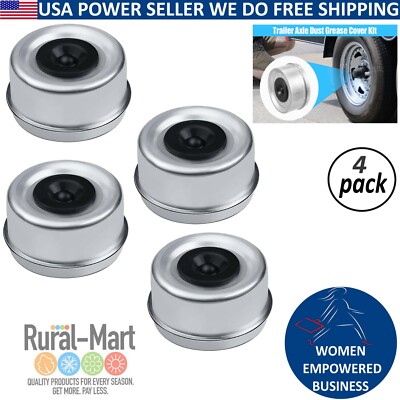 4PK Dexter Hub Caps for 7000-8000 lb Axles – With 4 Rubber Plugs, CA ...
