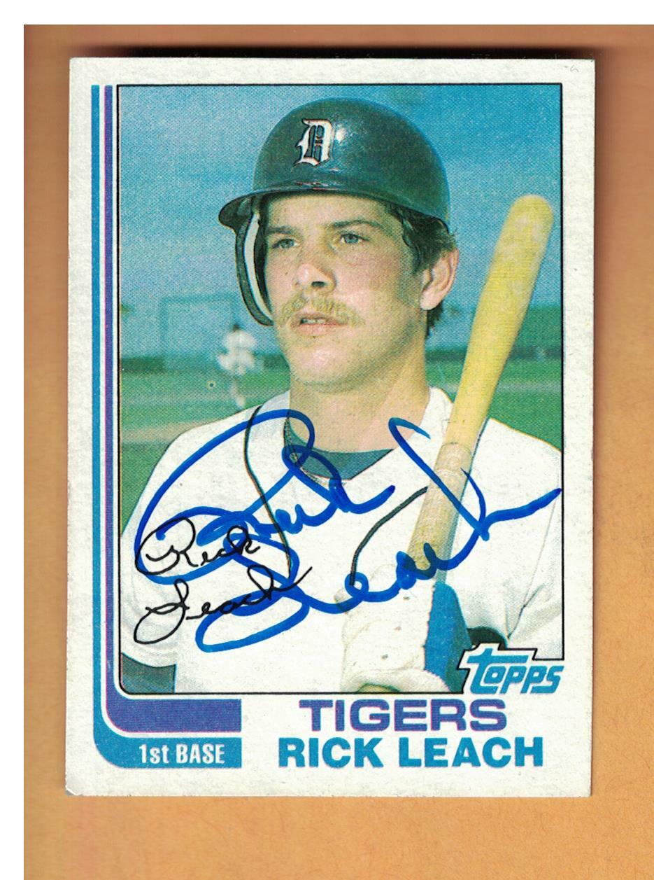 Rick Leach AUTOGRAPHED 1982 TOPPS BASEBALL ROOKIE CARD SIGNED DETROIT ...