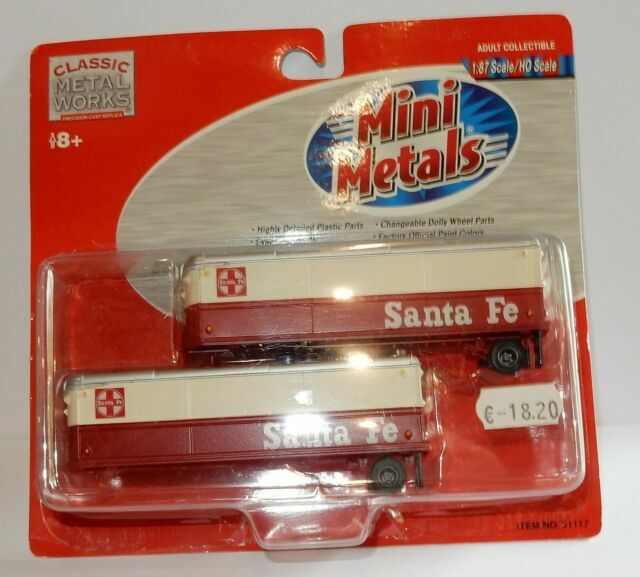 HO Scale Mini Metals 31117 Santa FE RR Express 32' Aero-van Trailer Set ...