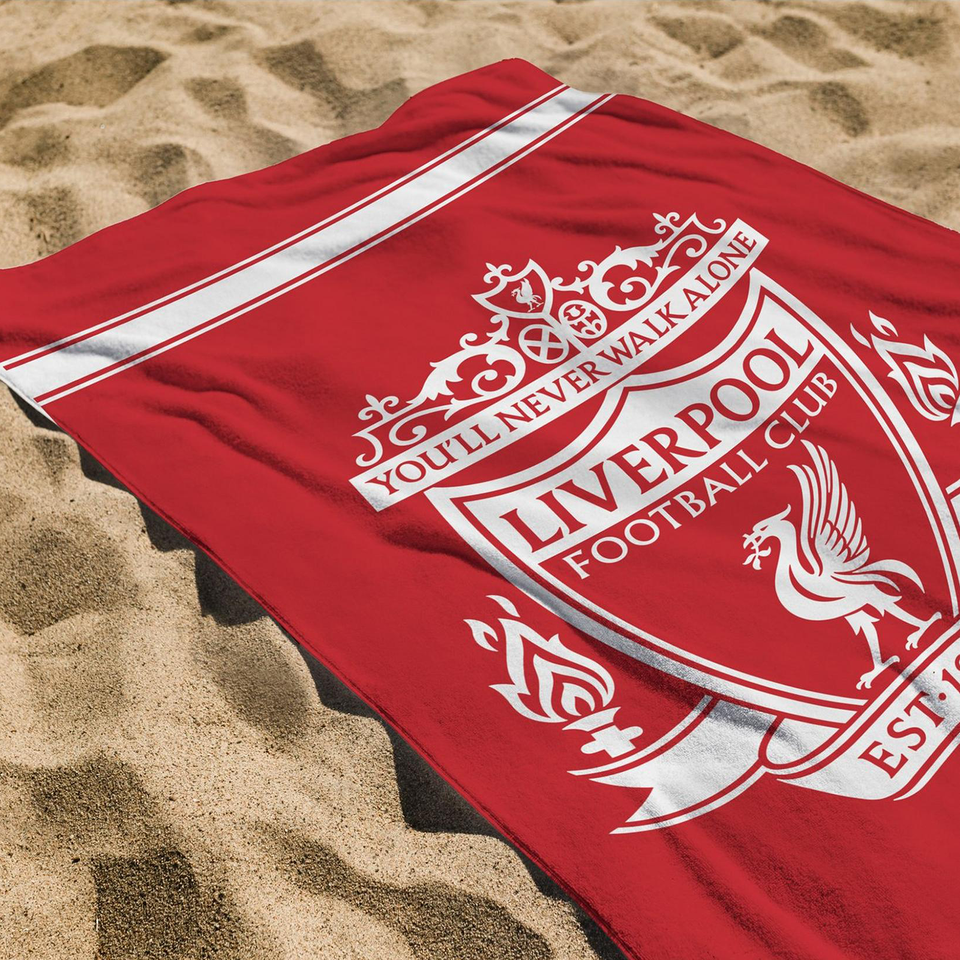 Liverpool FC Groß Handtuch 100% Baumwolle Ynwa Rot & Weiß Fußballfans ...