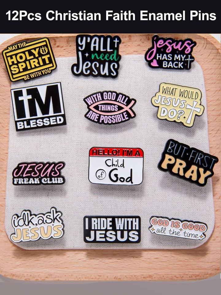 Christian Faith Enamel Pins Set – Inspirational Jesus & Bible Verse ...