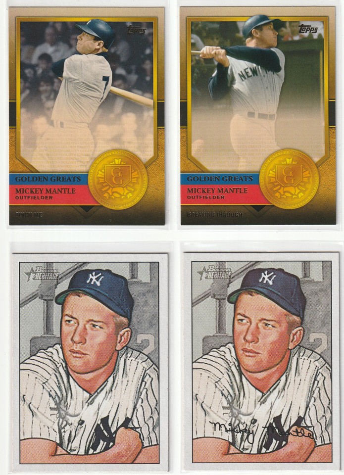 MICKEY MANTLE NEW YORK YANKEES TOPPS FLEER REPRINT INSERT UPICK CHROME ...