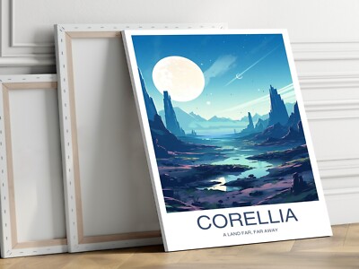 A Land Far Far Away, Corellia 40x50cm Stretched Travel Canvas Wall Art ...