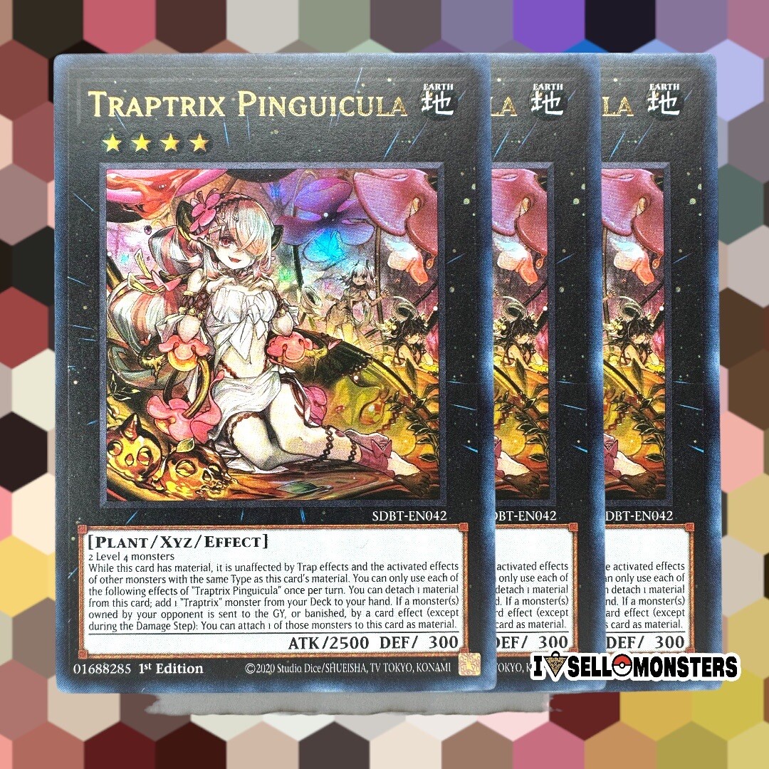 Yugioh! x3 Traptrix Pinguicula SDBT-EN042 3x Yu-gi-oh! ULTRA 1st Ed ...