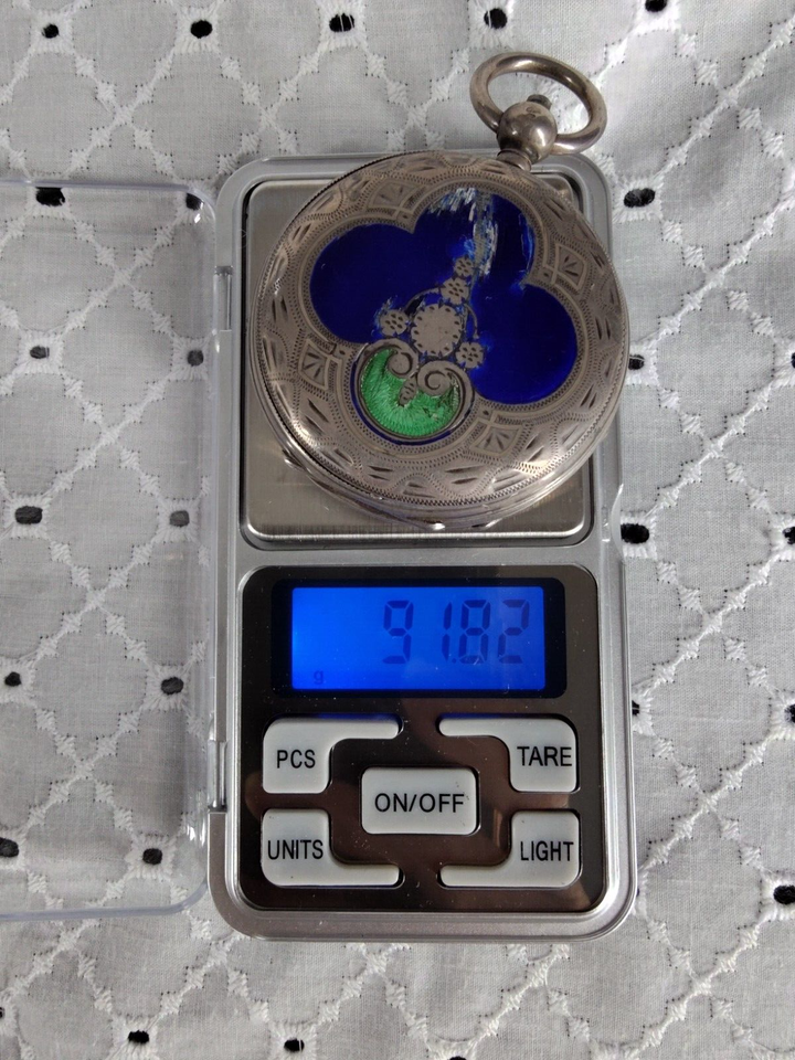 Antique Robert & Co. Geneva Pocket Watch Sterling Silver 800M Case Ta ...