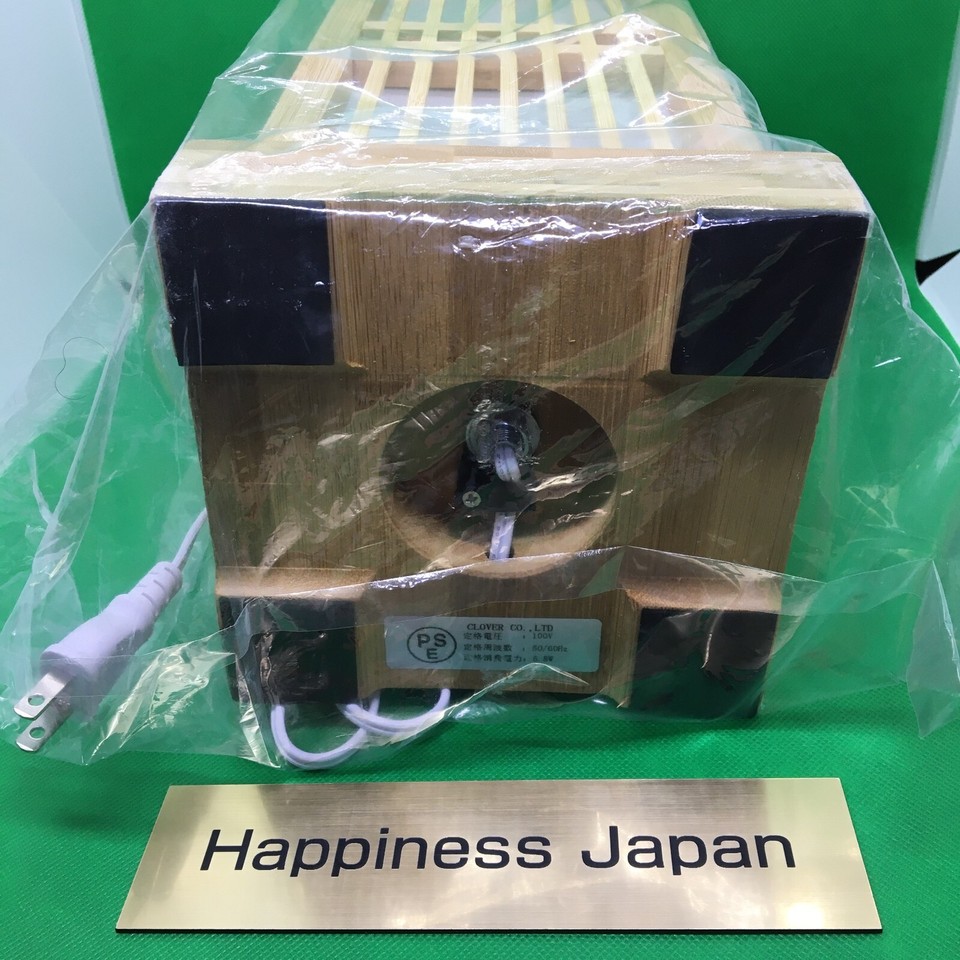 Japanese Style Table Lamp Stand Light Natural Bamboo Work Square ...