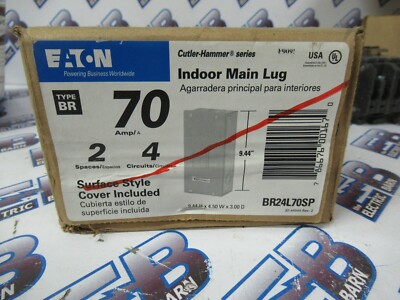 EATON CHr BR24L70SP, 70 Amp 120/240V 2/4 Circuit Load Center, NEW-B ...