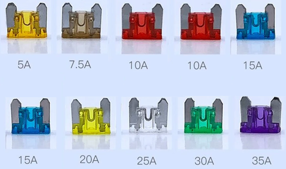 For Ford Car Blade Fuses Set 10x Micro Fuses 5A - 35A Automotive Fuses ...