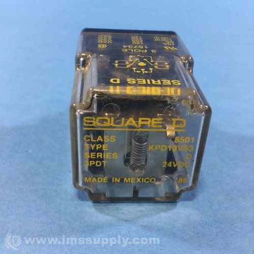 Square D 8501KPD13V53 Plug-In Realy, 11-Pin Plug-In, 3-Poles, 24V USIP ...