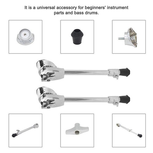 Pair Bass Drum Leg with Fixed Bracket Anti‑Rust Stable for Percussion ...