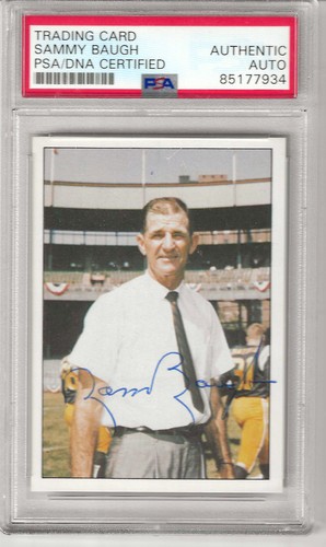 SAMMY BAUGH PSA DNA SIGNED 1981 TCMA CARD #44 TITANS COACH CARD ...