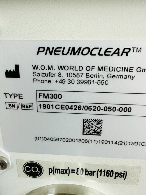 Stryker 620-050-000 PneumoClear Insufflator TYPE FM 300- MFG 2019 (B463 ...