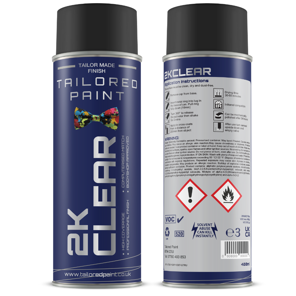 2K HS Clear Lacquer Aerosol Motorcycle Car Petrol/Scratch Resistant ...