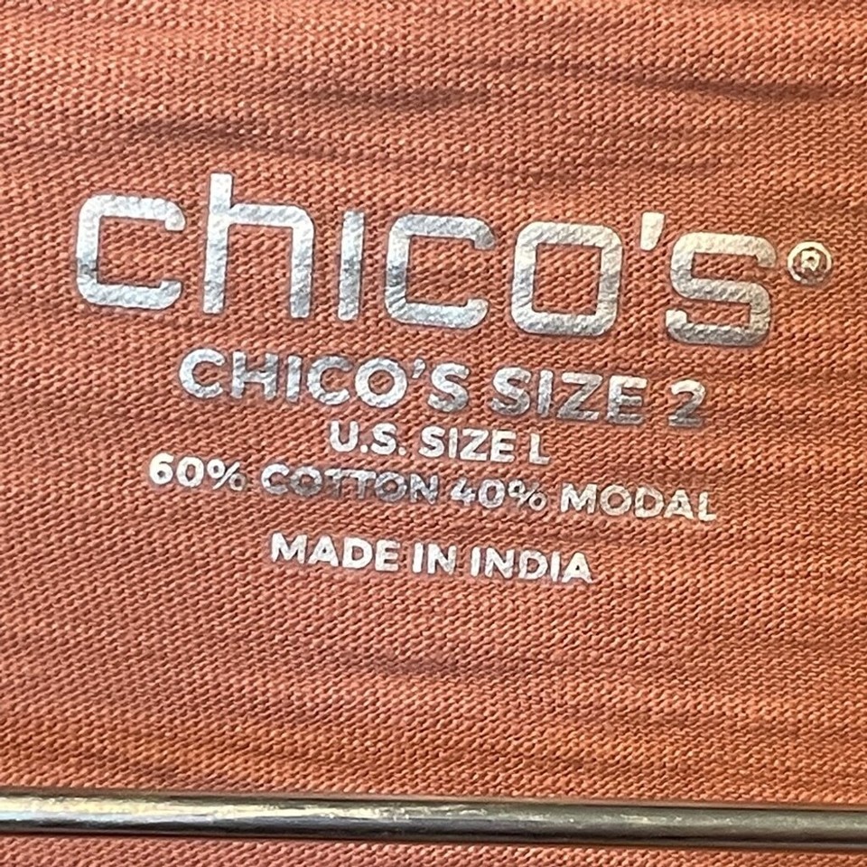 Chico's Large 2 Slub Split Neck Henley Tee Top Blouse Rose Pink Buttons ...