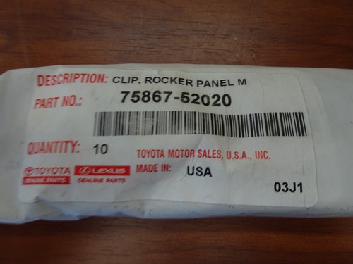 NEW OEM 2012-2021 TOYOTA LEXUS 7586752020 CLIP ROCKER MOLDING 75867 ...