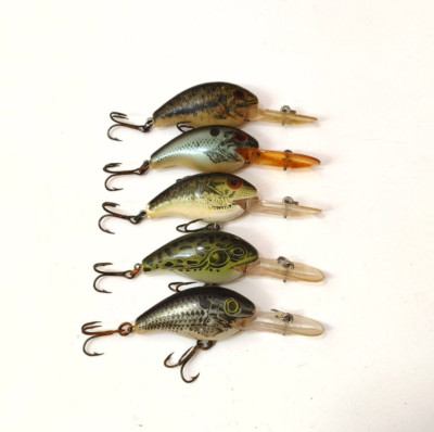 (5) Vintage Rebel Naturalized Deep Wee R Crankbait Fishing Lures Lot of ...