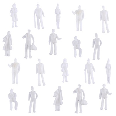 5X(100Pcs HO Scale 1:100 White Model People Unpainted Train Figures ...