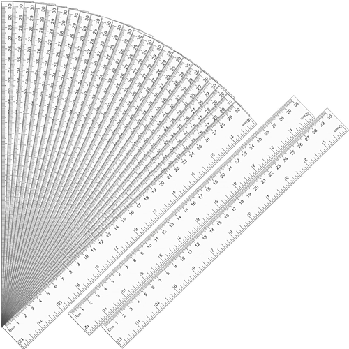 32 Pack Clear Ruler 12 Inch Bulk with Centimeters and Millimeters ...