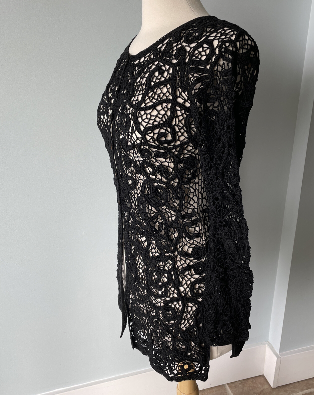 127. Peruvian Connection Heritage Lace crochet Duster… - Gem