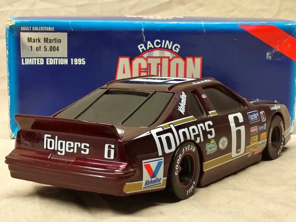 Rare! Vintage NASCAR Mark Martin #6 Folgers Valvoline 1990 Thunderbird ...