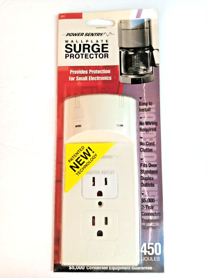 Power Sentry 825 Wall Plate Surge Protector 450 Joules No Wiring/Easy ...