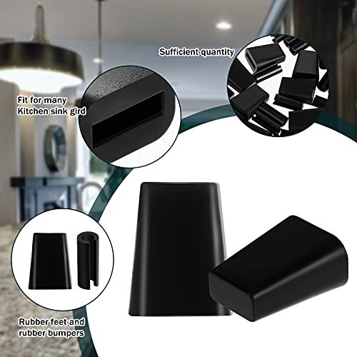 Kitchen Sink Rack Rubber Feet Protective Rack Feet Black Grid Protector ...