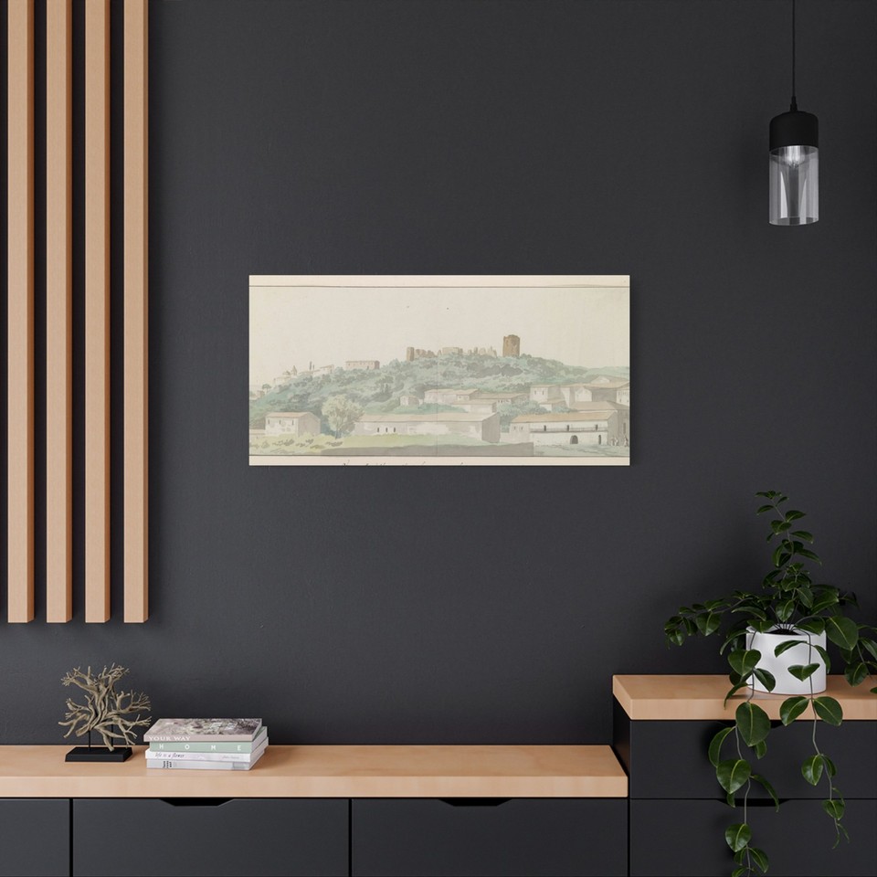 Louis Ducros - Gezicht op Monteforte Irpino en Castello - Canvas Wall ...